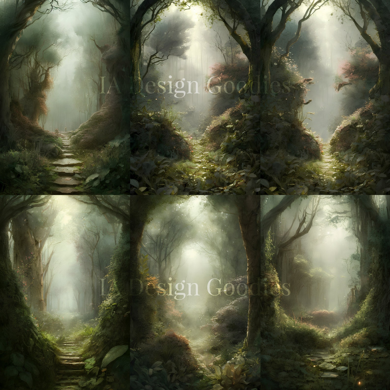 13 Enchanted Forest Digital Backgrounds, Fine Art, Fantasy, Fairytale ...