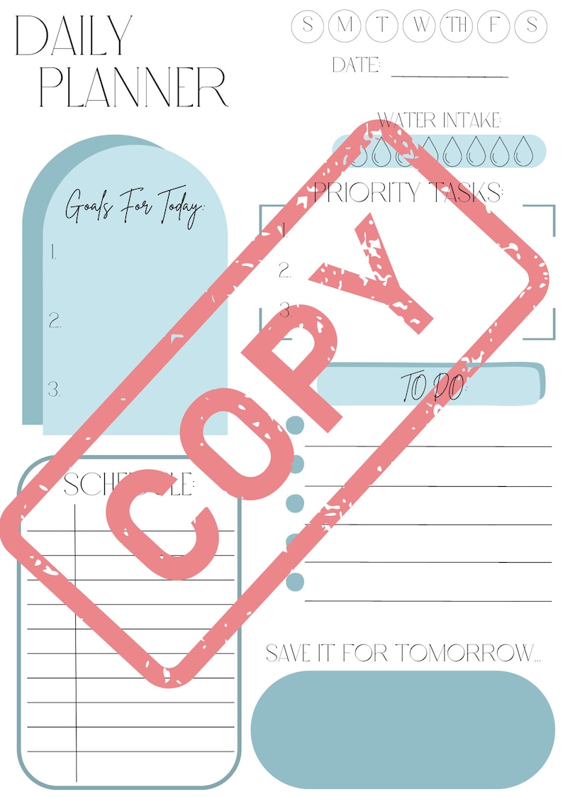 Daily Planner, to Do List, Daily Goals, Goal Setting, Daily Schedule ...