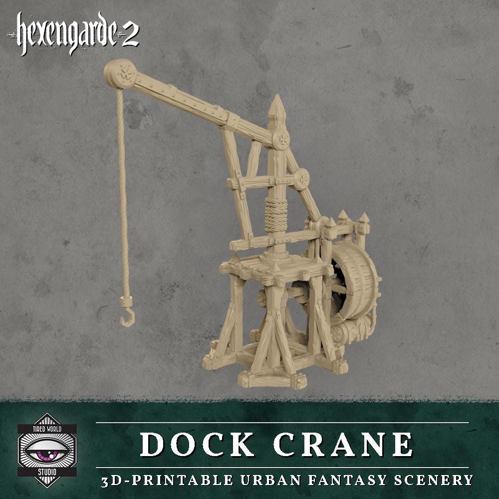 Hexengarde Dock Crane | Gothic Victorian Building Terrain | 3D Printed ...