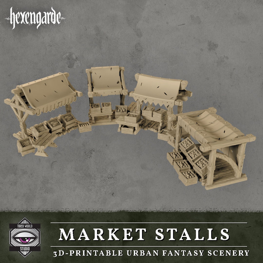 Hexengarde Market Stalls | Gothic Victorian Building Terrain | 3D ...