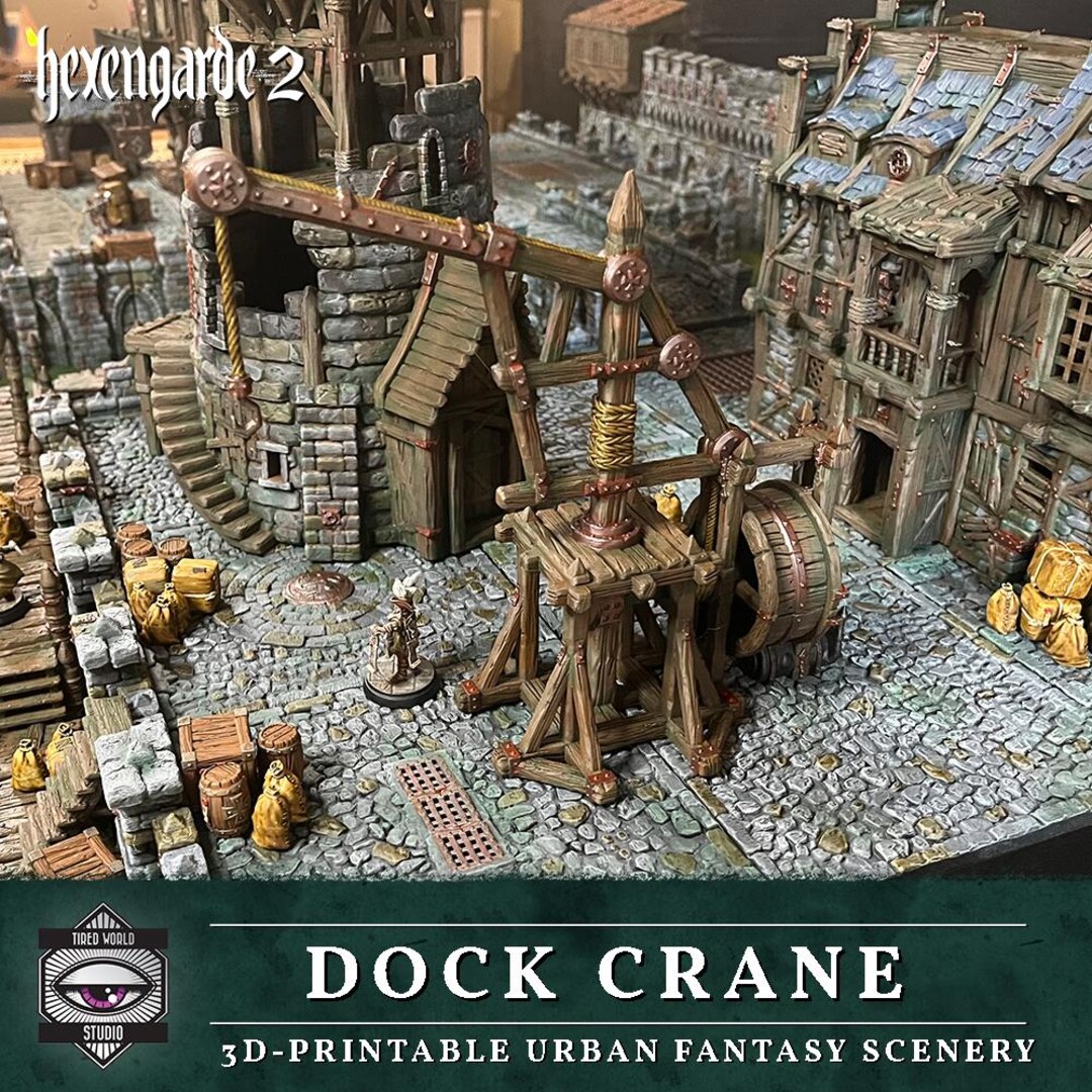Hexengarde Dock Crane | Gothic Victorian Building Terrain | 3D Printed ...
