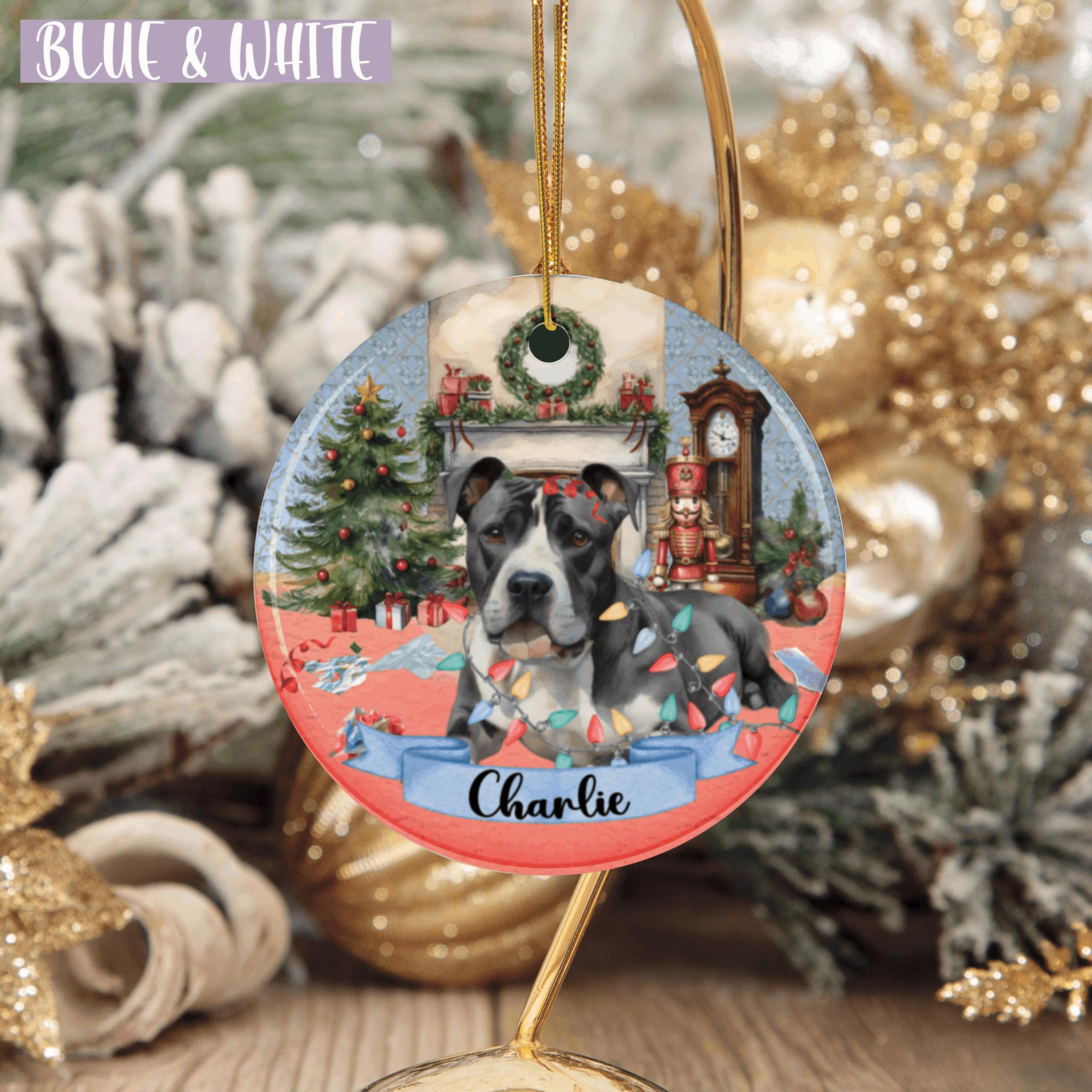Custom American Staffordshire Terrier Ornament,personalized Christmas ...