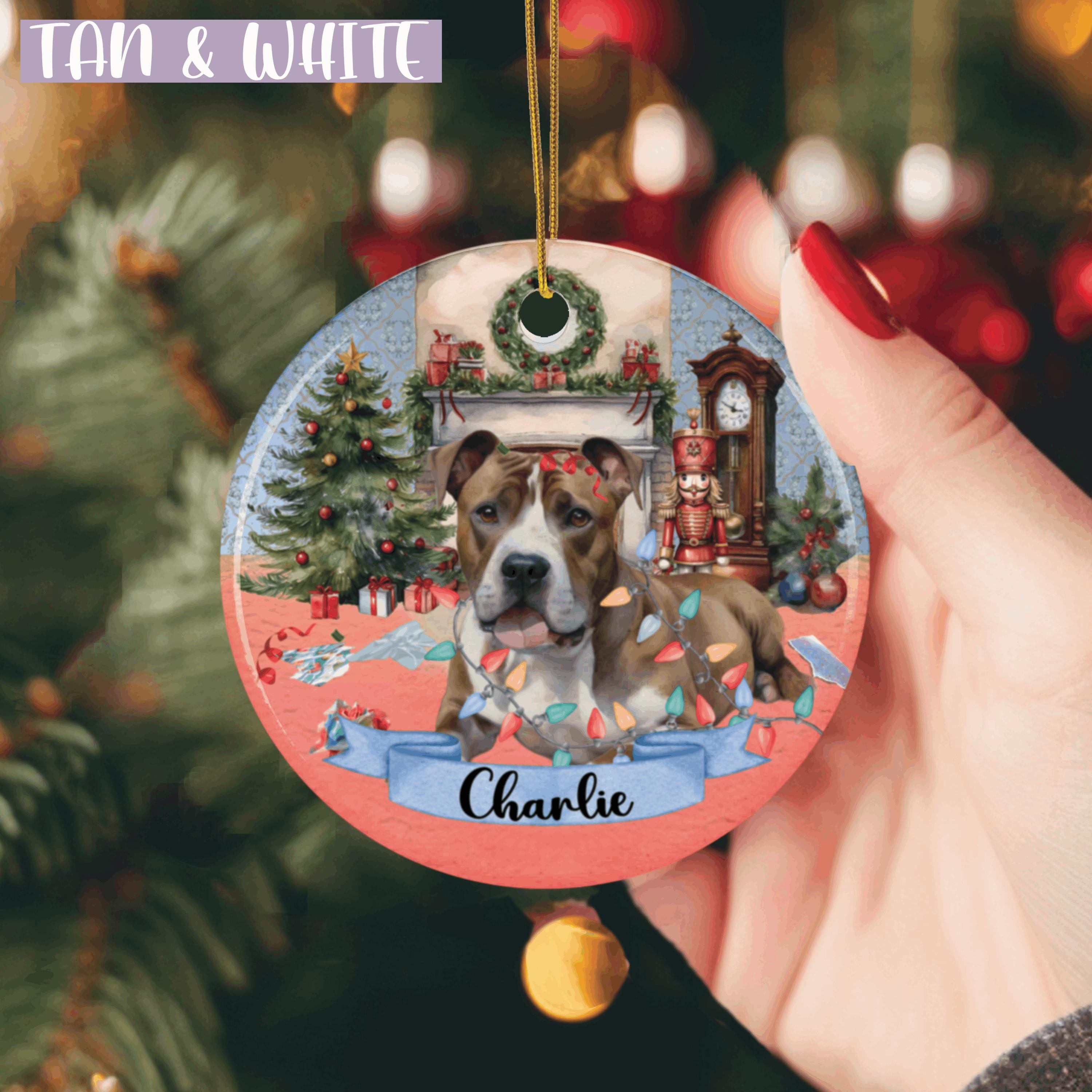 Custom American Staffordshire Terrier Ornament,personalized Christmas ...