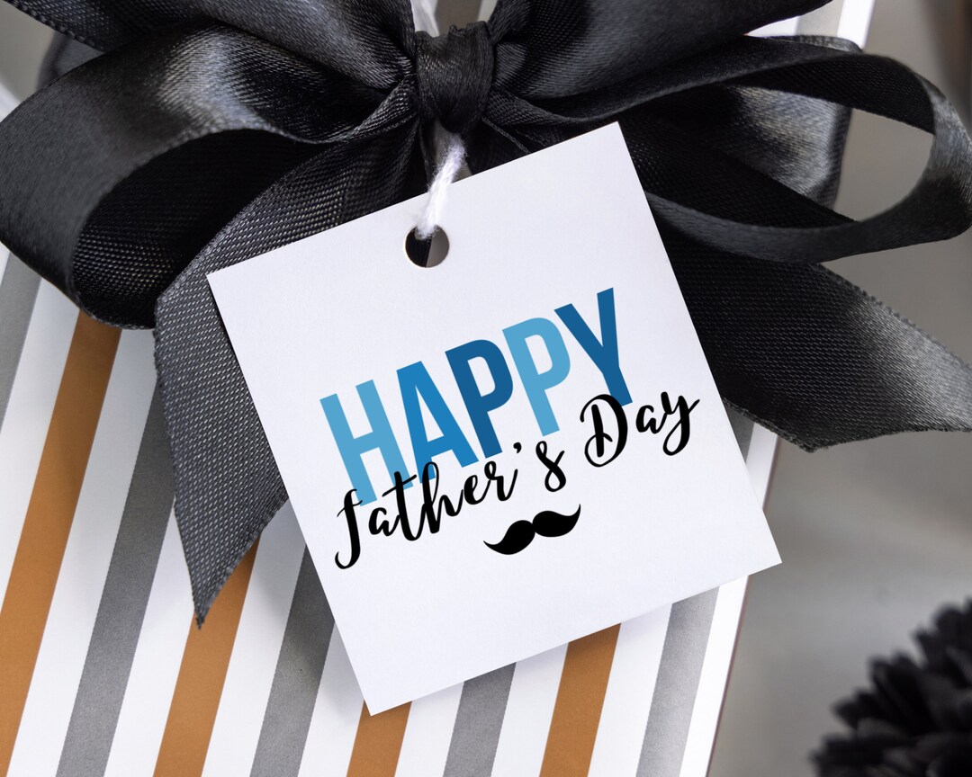 Printable Set of 2 Square 2" & 2.5" Happy Father's Day Gift Tags ...