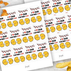 Printable I Love Our Partner-chip Gift Tag, Cute Potato Chips Tag ...