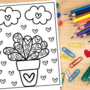 Printable Happy Valentine's Day Coloring Pages for Kids, Valentine's ...
