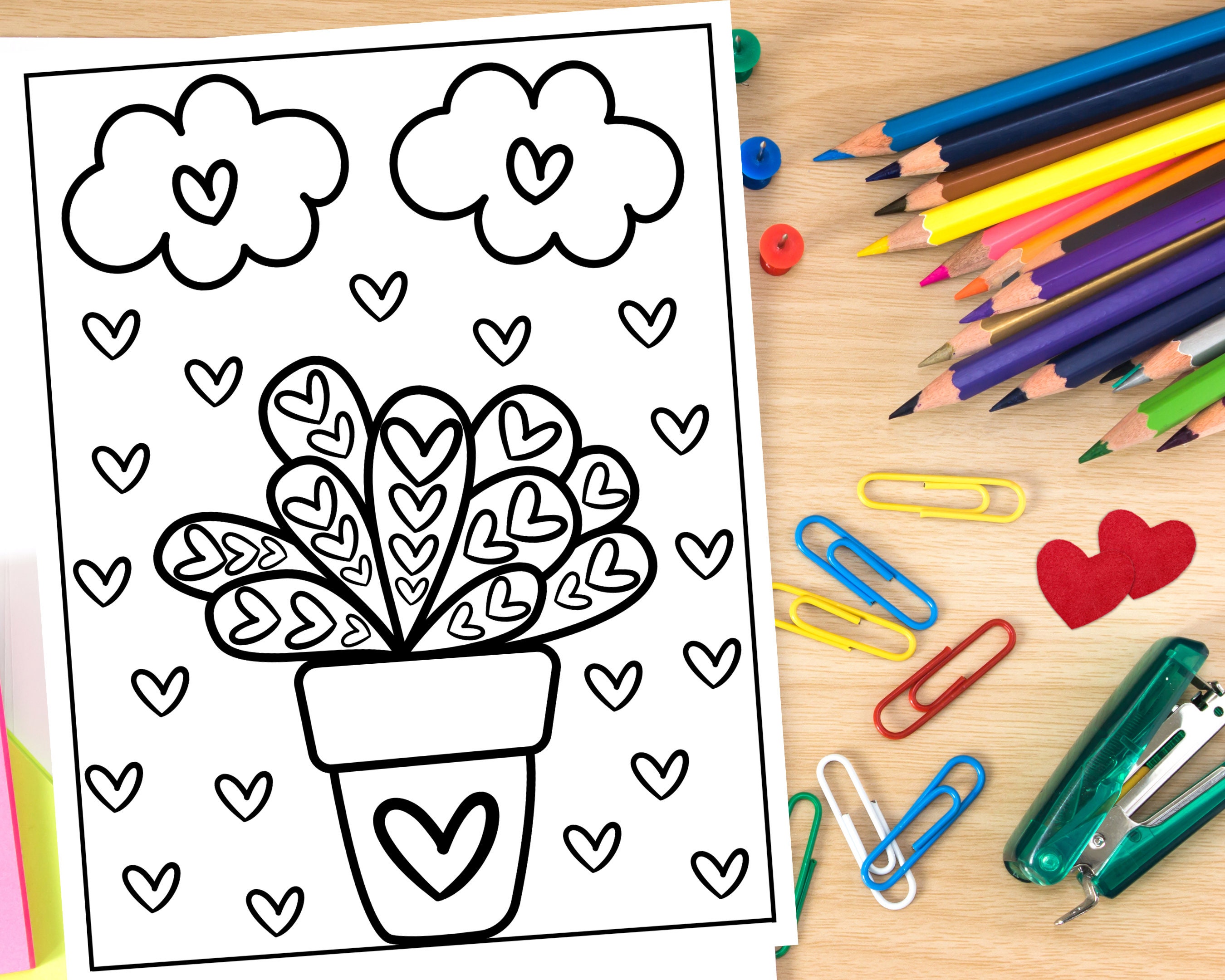 Printable Happy Valentine's Day Coloring Pages for Kids, Valentine's ...