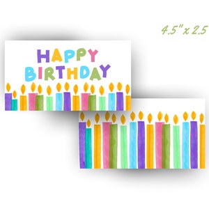 Printable Happy Birthday Treat Bag Toppers, Birthday Party Candle Candy ...