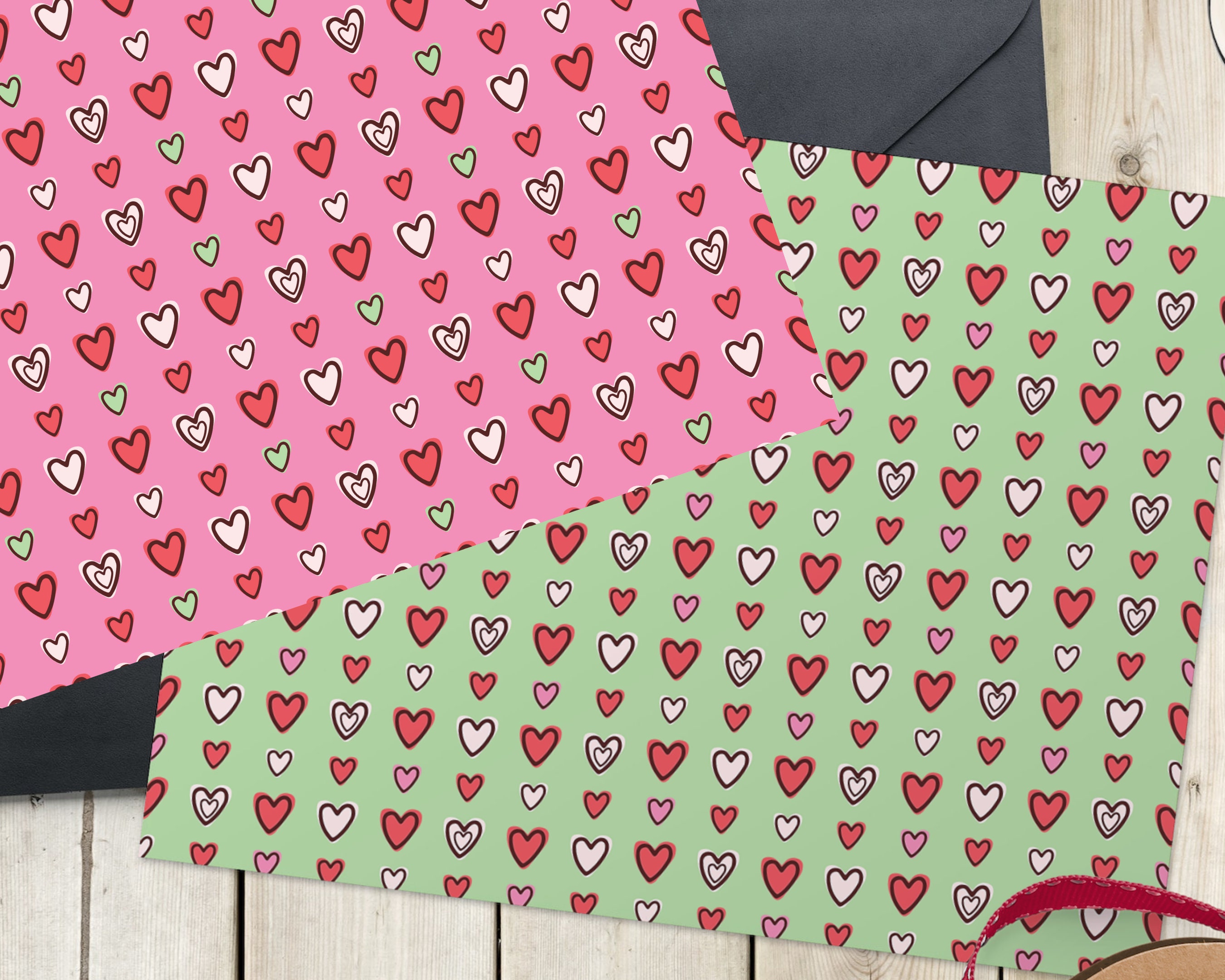 10 Seamless Valentines Digital Papers for Backgrounds, Scrapbooking ...