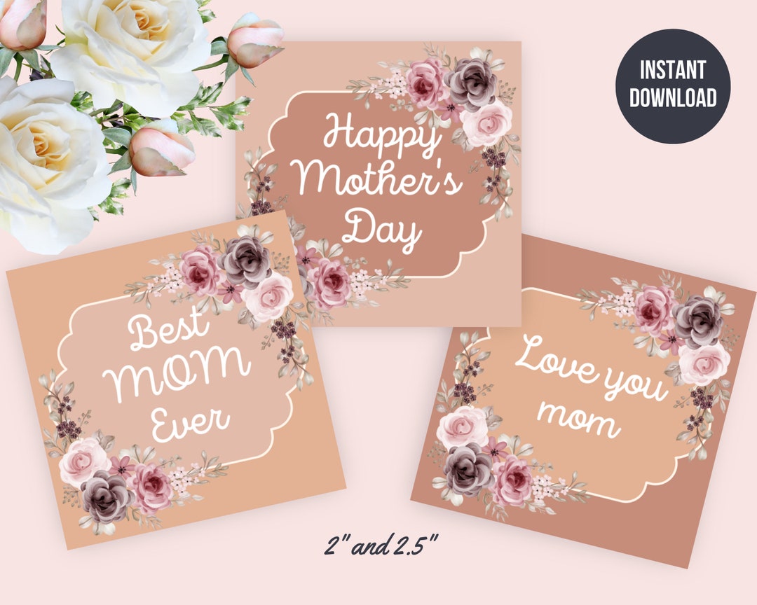 Printable Happy Mother's Day Gift Tag, Best Mom Ever Gift Tag, Love You ...
