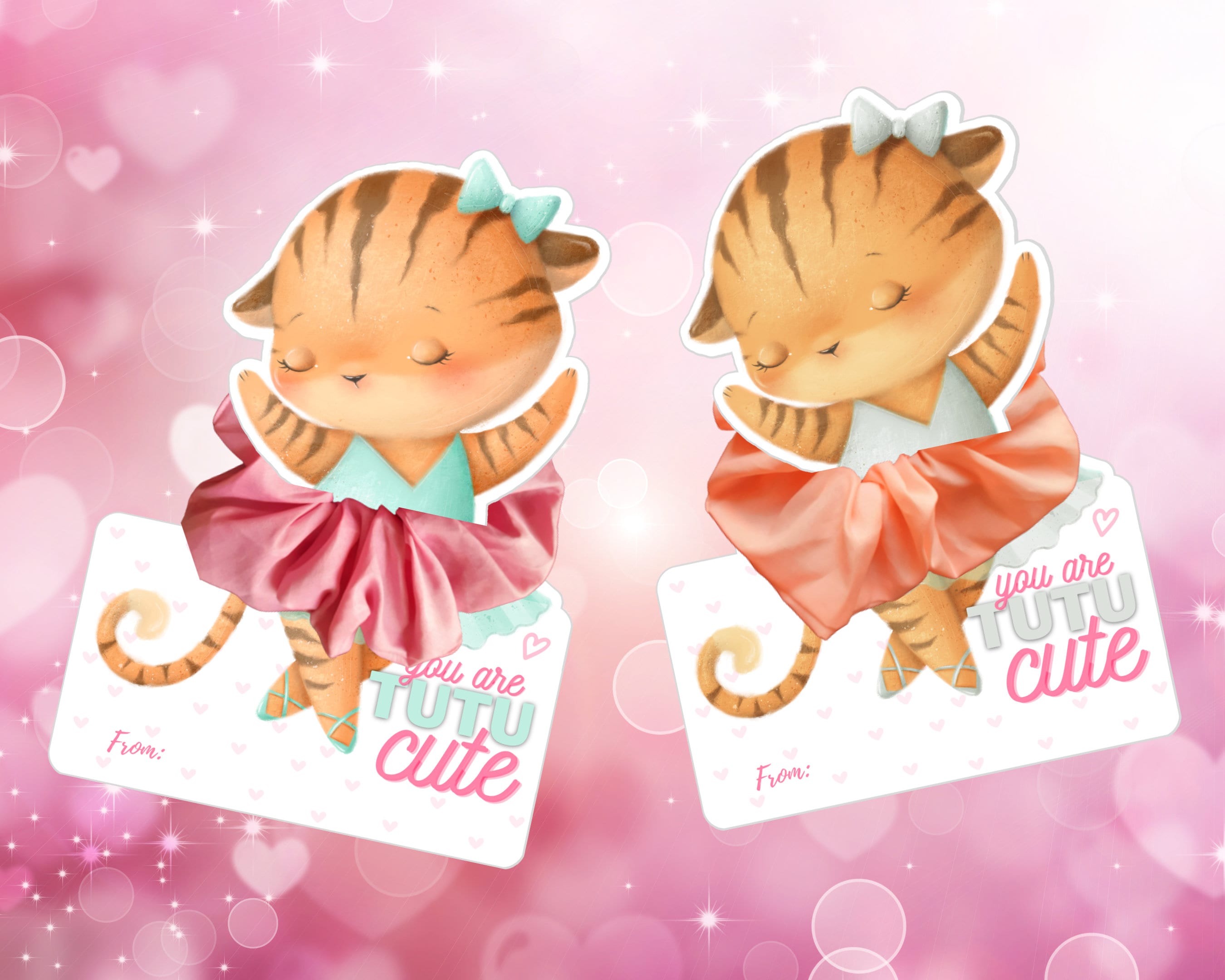 Printable Cute Ballet Tutu Tiger Scrunchie Holder, You Are Tutu Cute ...