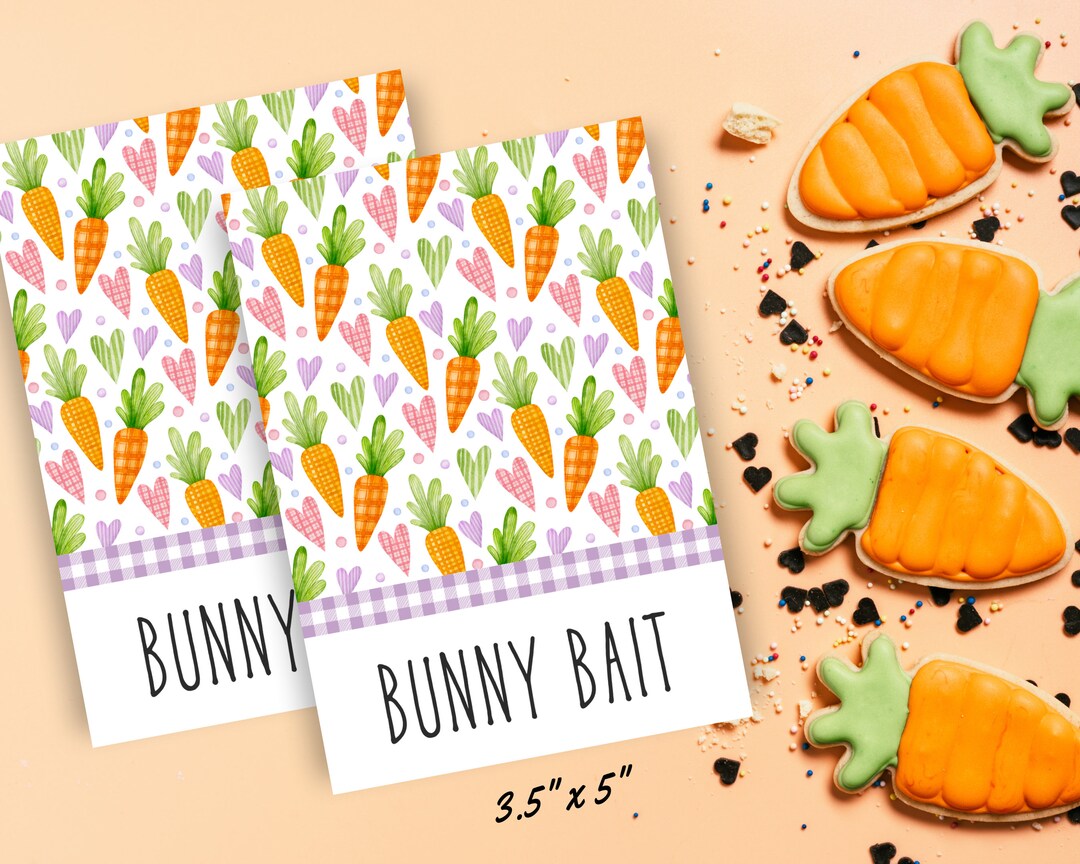 Printable Bunny Bait Mini Cookie Card, Happy Easter Carrot Cookie Card ...