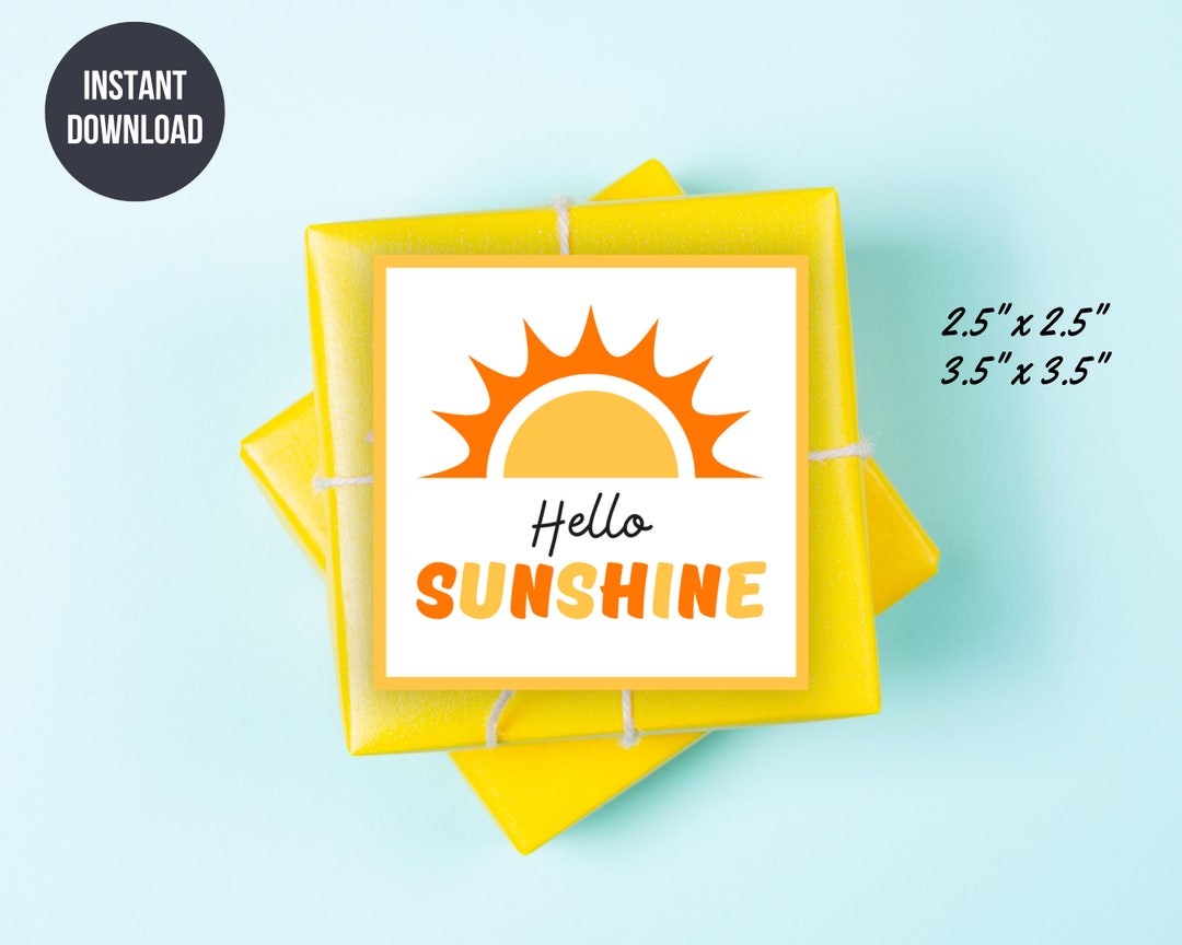 Printable Hello Sunshine Gift Tag, Box of Sunshine, Thinking of You ...