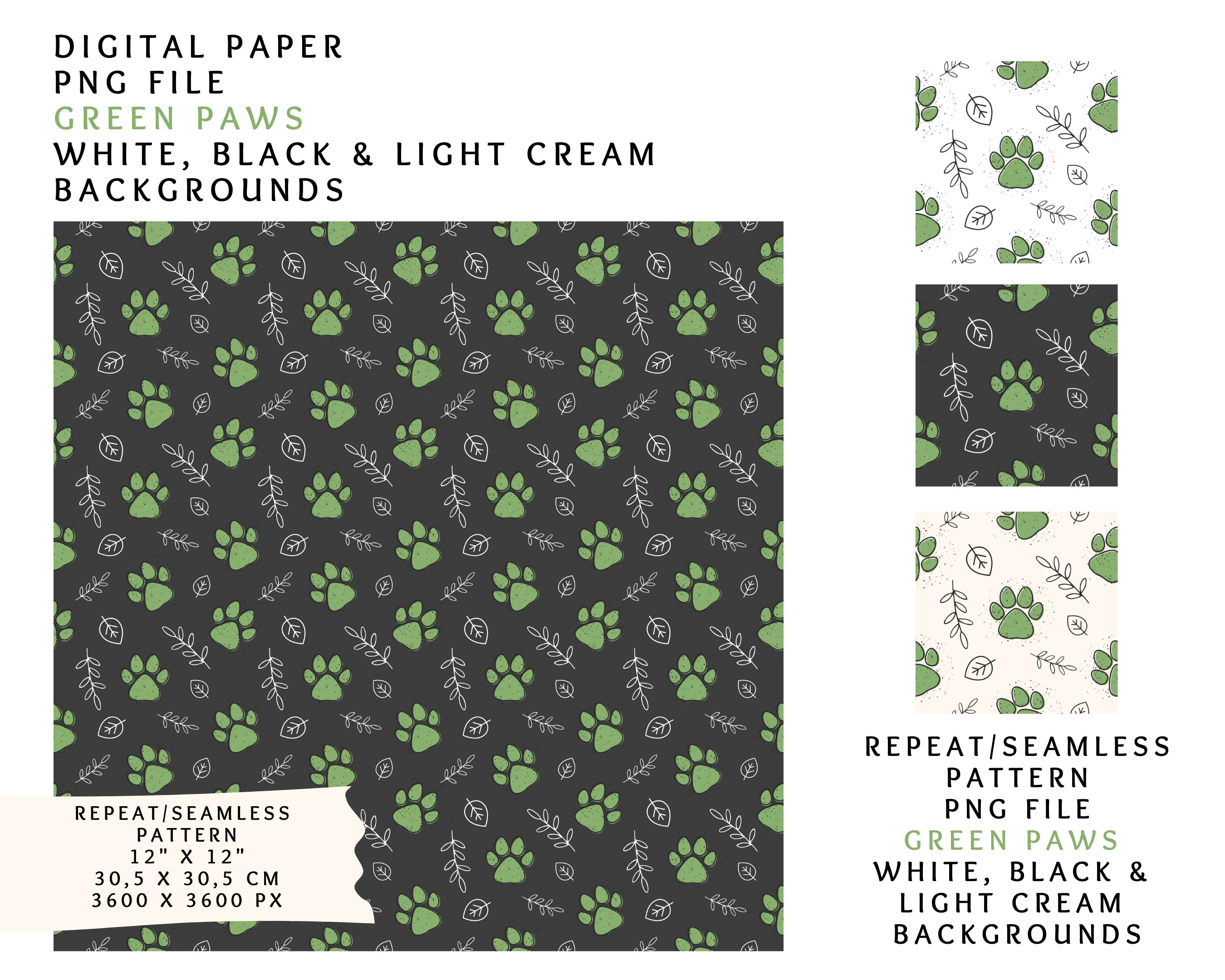 Seamless Colorful Paw Pattern, Paws Digital Paper, Paw Patterns, Animal ...