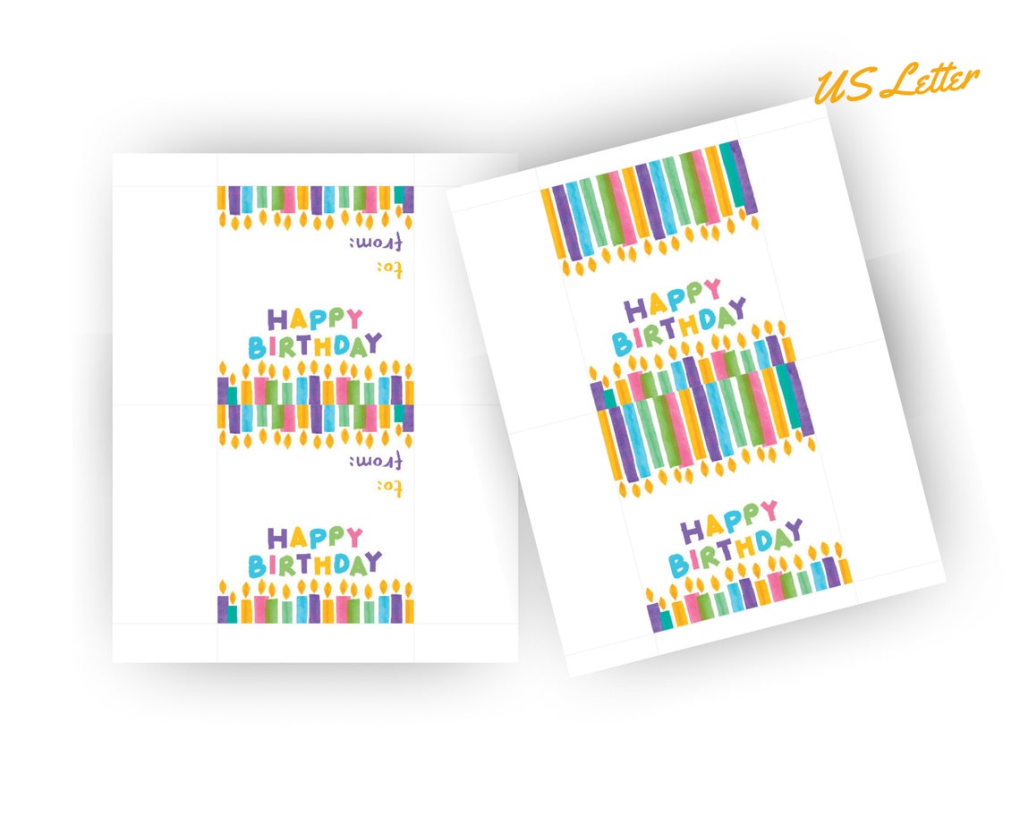 Printable Happy Birthday Treat Bag Toppers, Birthday Party Candle Candy ...