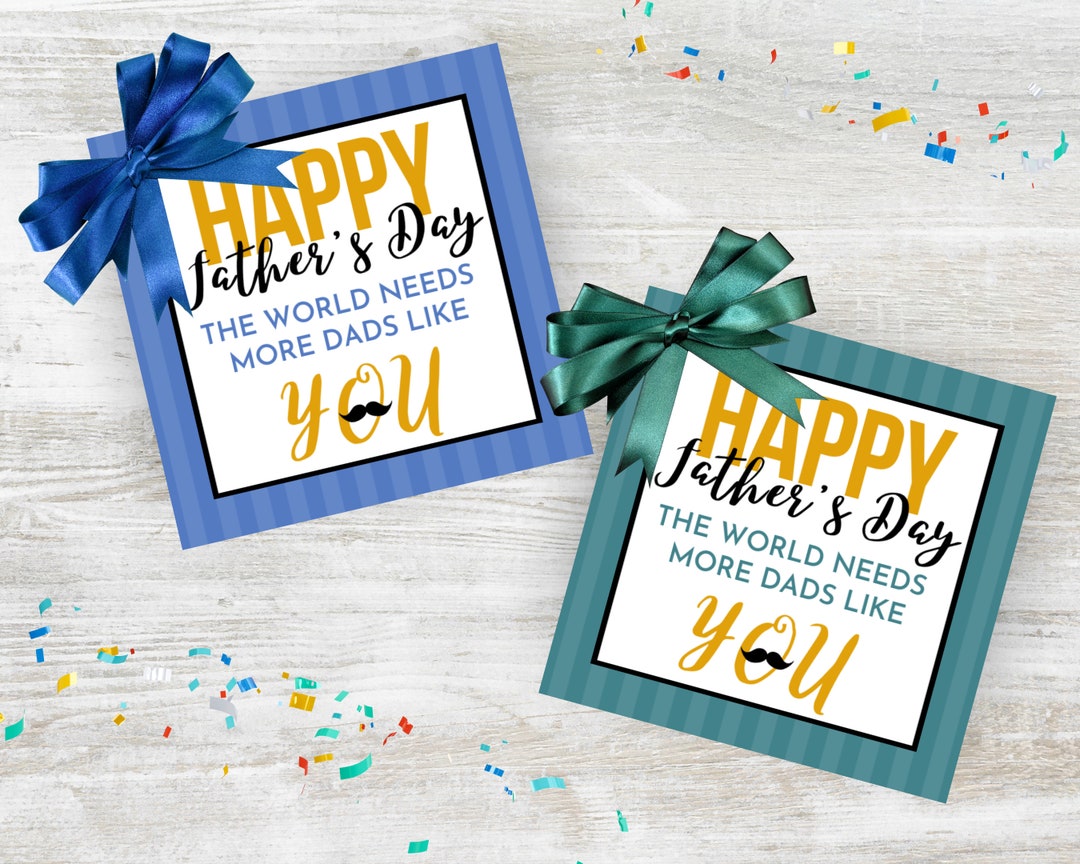 Printable Happy Father's Day Gift Tag, 2" and 2.5" Square Cookie Tag ...