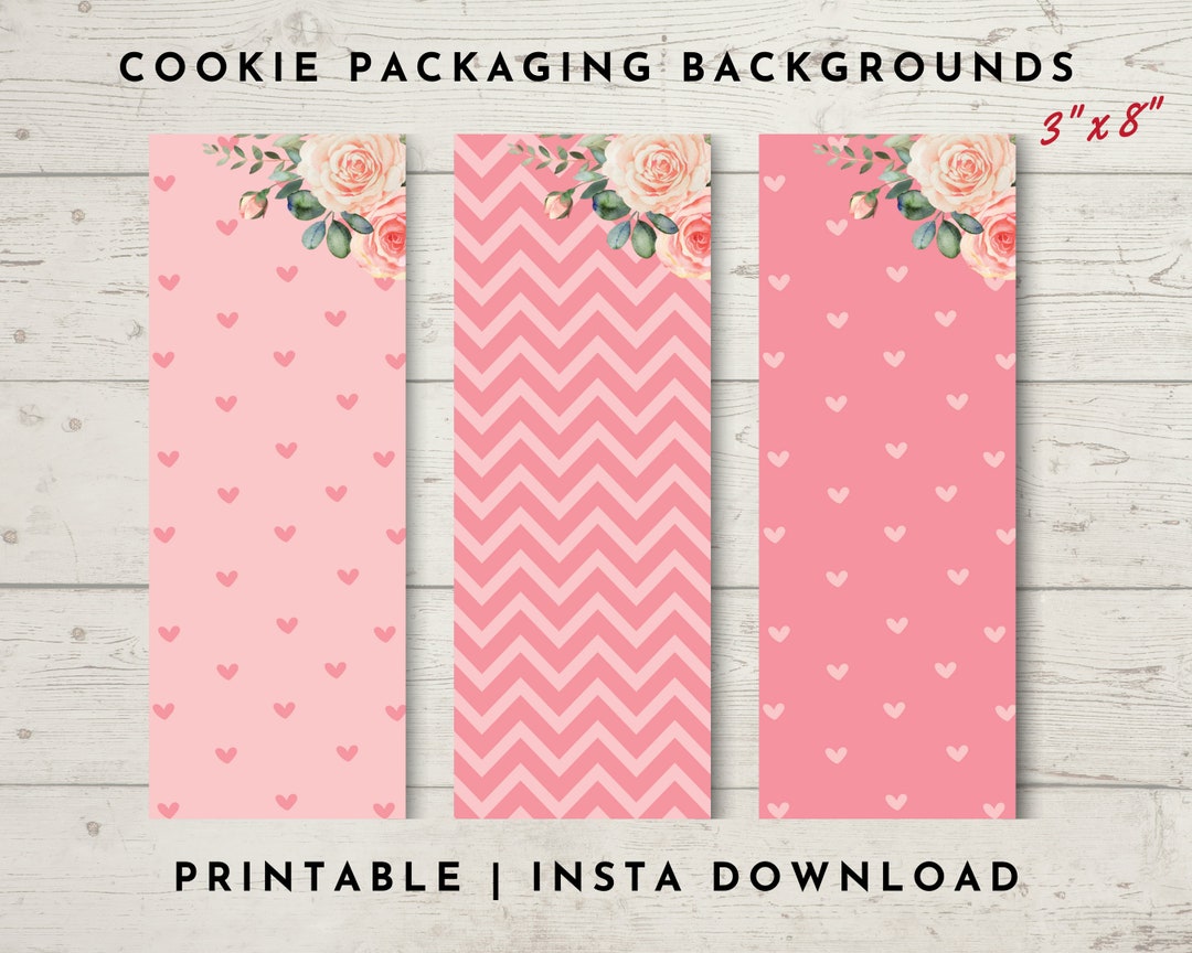 Printable 3"x8" Cookie Cards, Cookie Cards Box Packaging Background ...