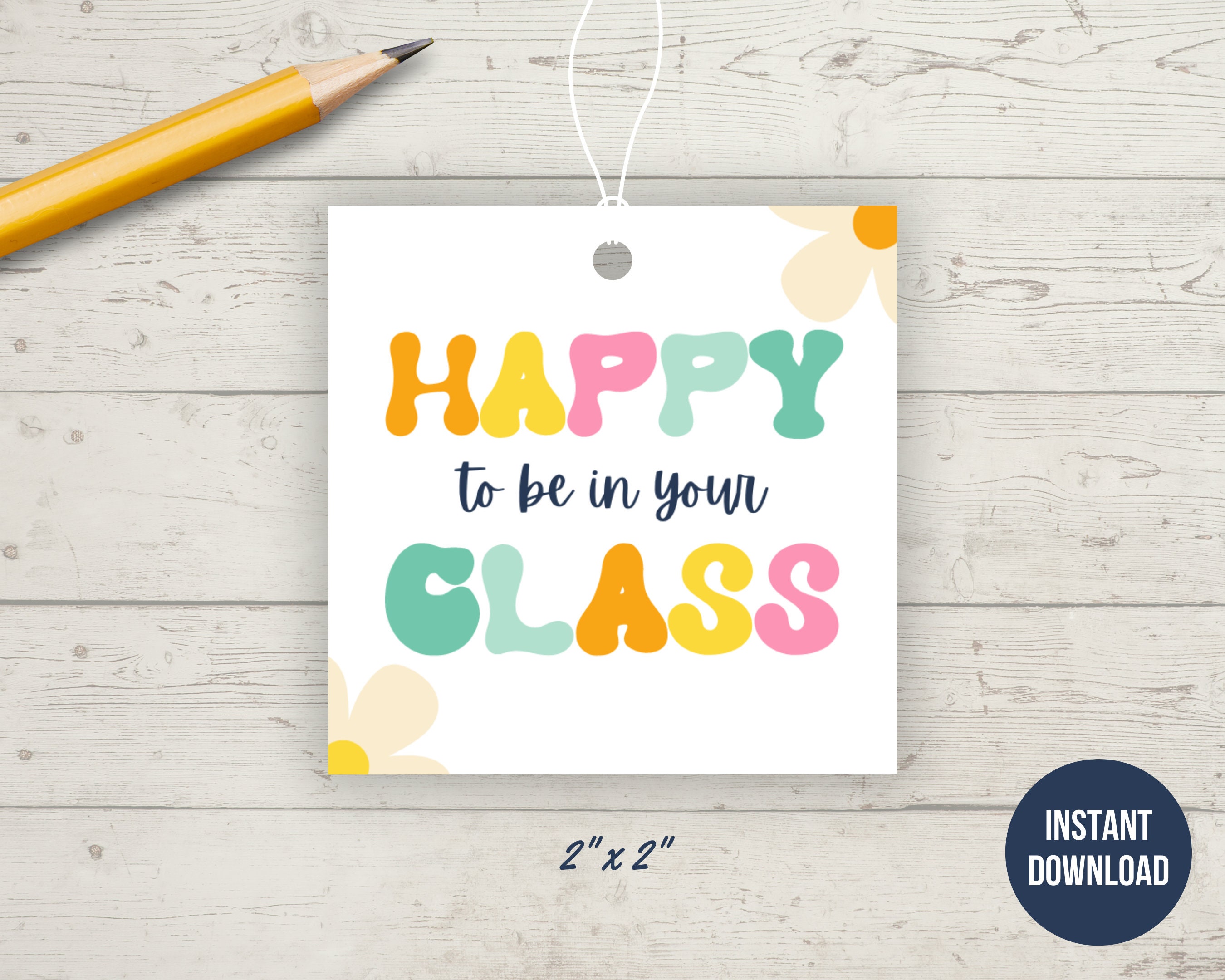 Printable Happy to Be in Your Class Gift Tag Groovy Back to - Etsy