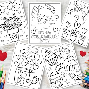 Printable Happy Valentine's Day Coloring Pages for Kids, Valentine's ...