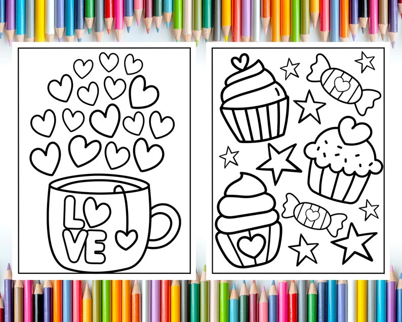 Printable Happy Valentine's Day Coloring Pages for Kids, Valentine's ...