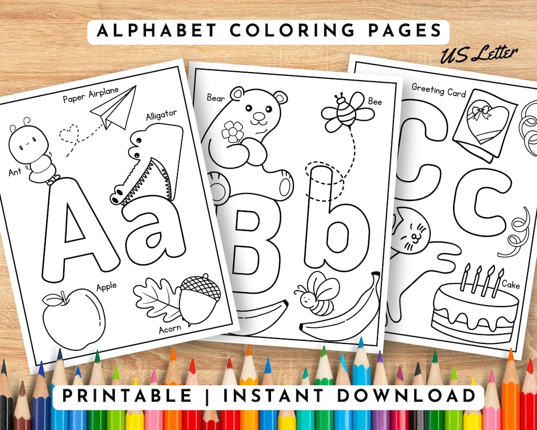 Printable Alphabet Coloring Pages for Kids, Preschool Coloring Pages ...