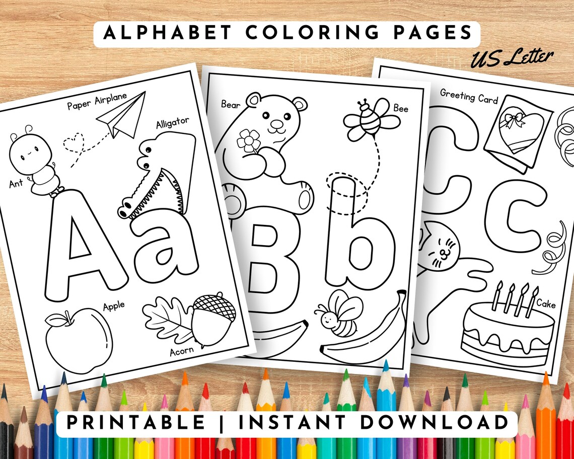 Printable Alphabet Coloring Pages for Kids, Preschool Coloring Pages ...