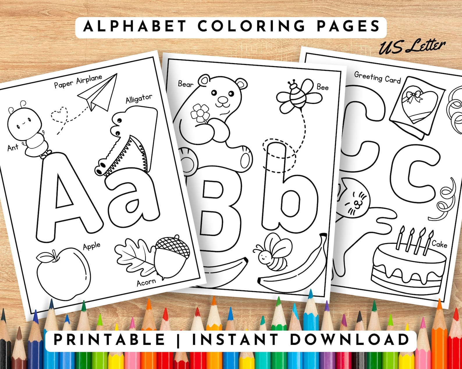 Printable Alphabet Coloring Pages for Kids, Preschool Coloring Pages ...