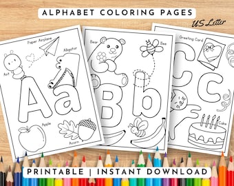 26 Printable Alphabet Coloring Pages Worksheets for Kids Preschool ...