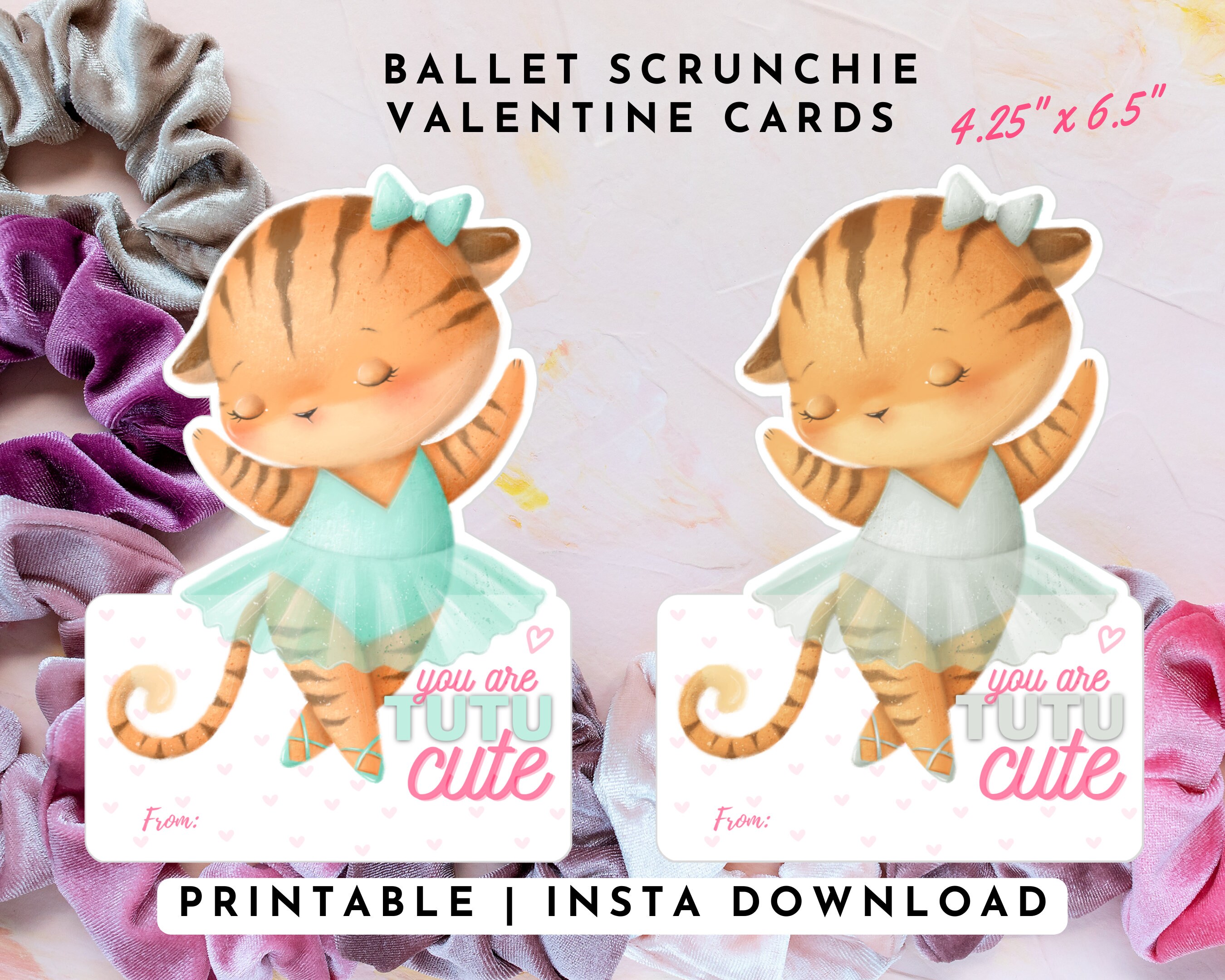 Printable Cute Ballet Tutu Tiger Scrunchie Holder, You Are Tutu Cute ...