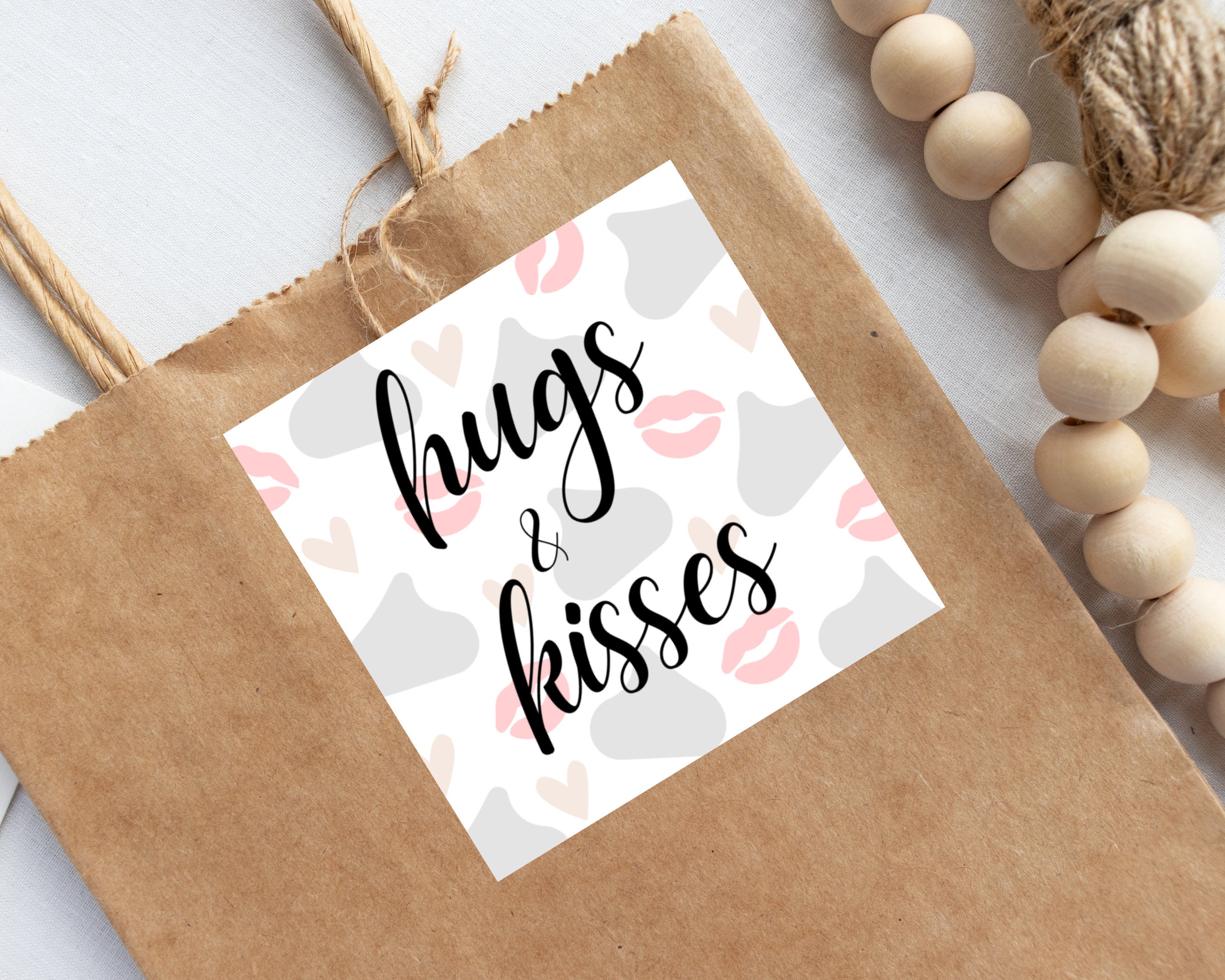 Hugs and Kisses, Printable Valentine's Day Gift Tags, Set of 2 ...