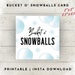 Printable Tag Bucket Of' Snowballs, Winter Tag, Cute Bucket of ...