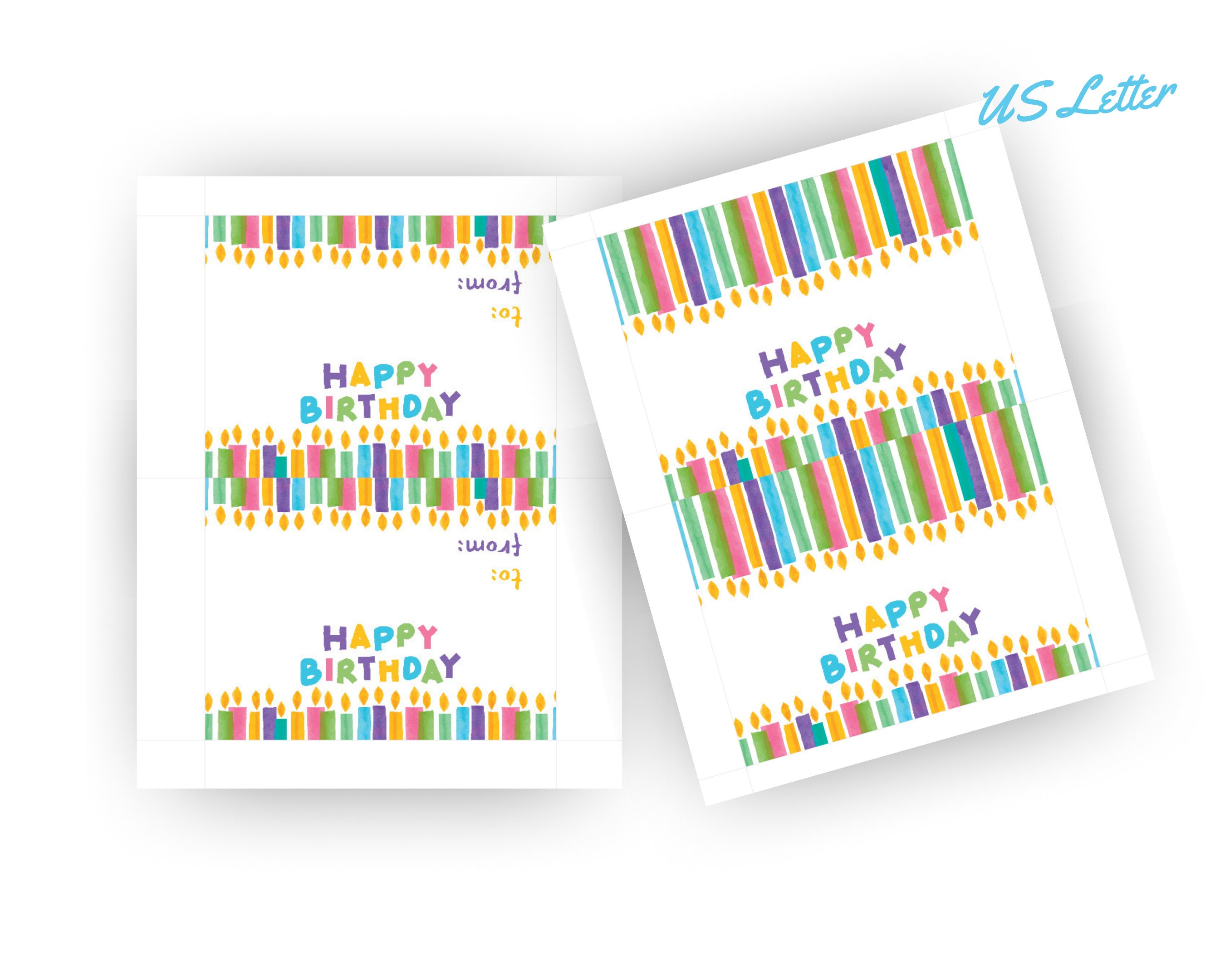 Printable Happy Birthday Treat Bag Toppers, Birthday Party Candle Candy ...