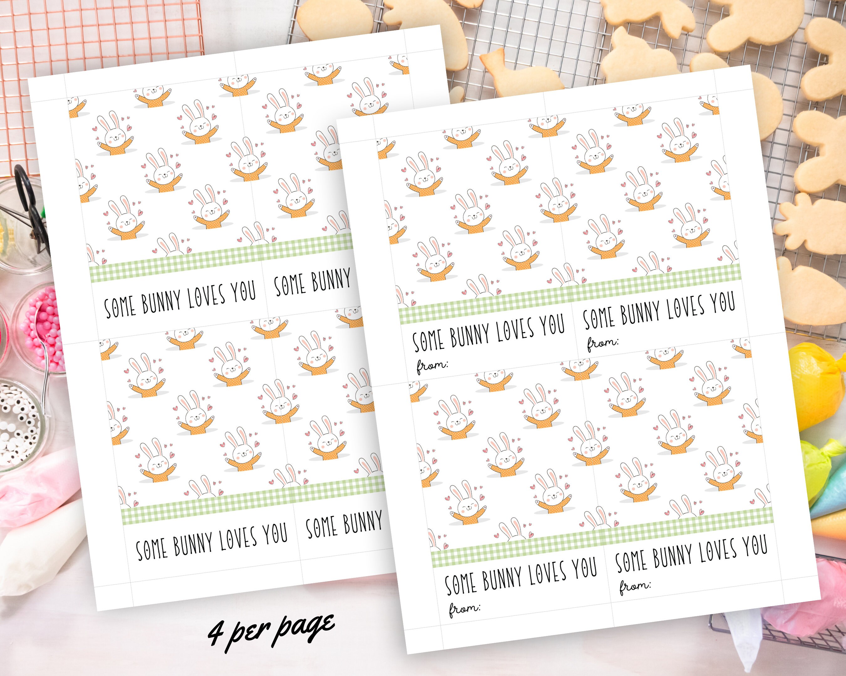 Printable Some Bunny Loves You Mini Cookie Card, Happy Easter Cookie ...