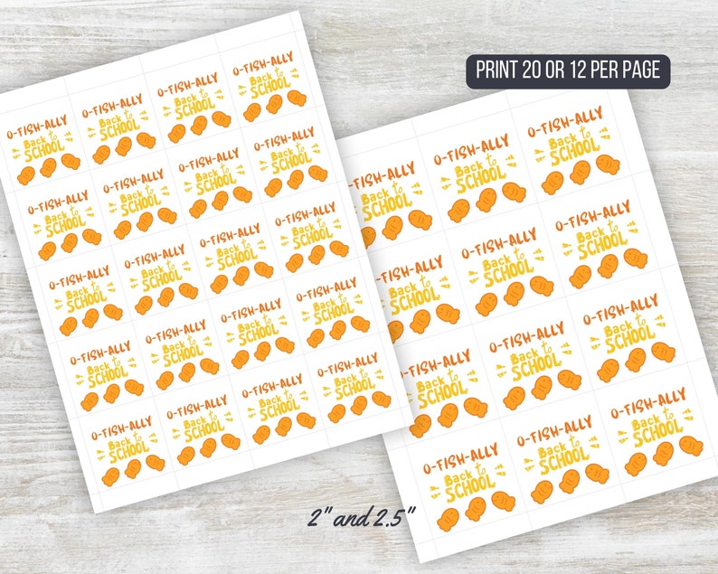 Printable O-fish-ally Back to School Cookie Tag - Etsy