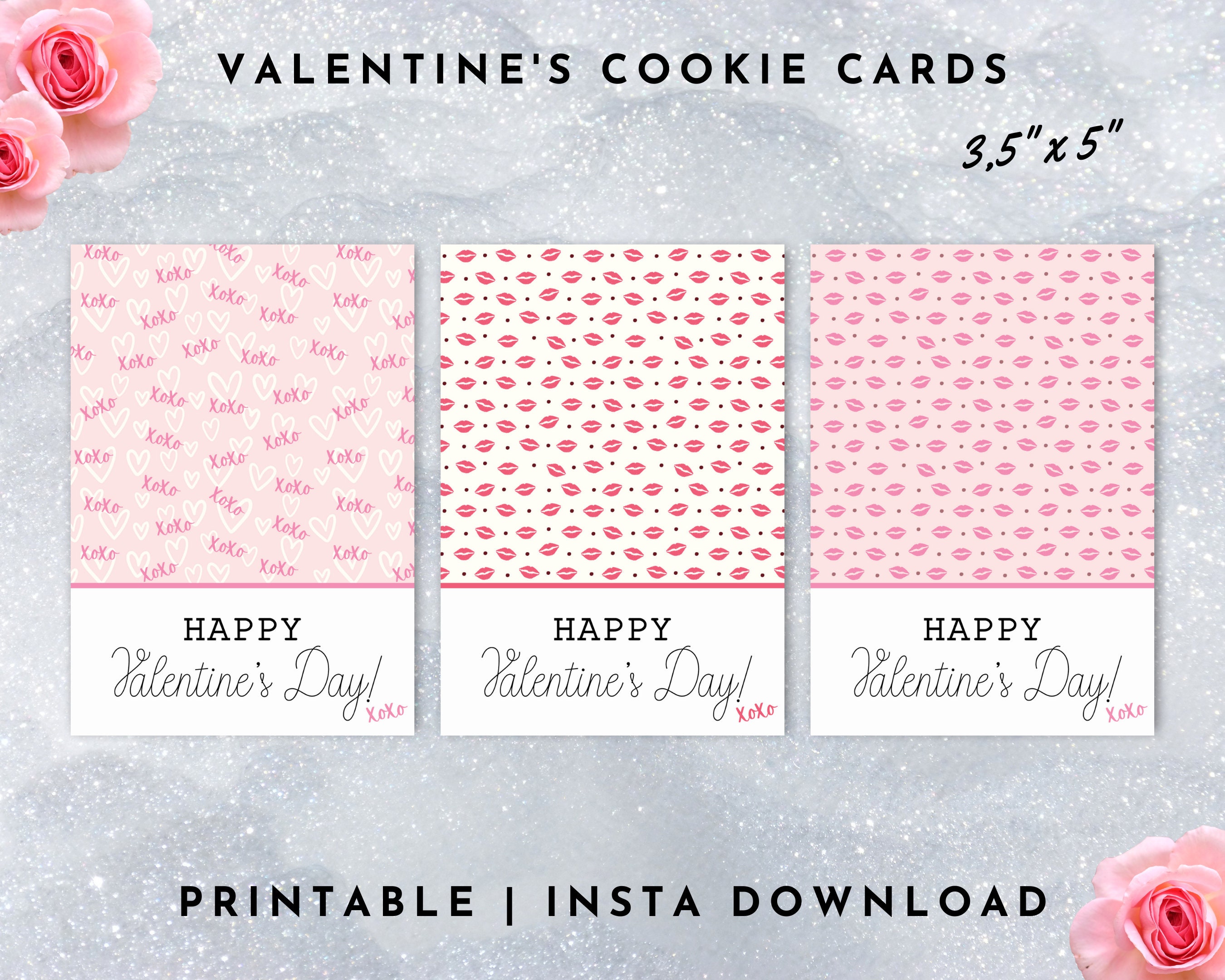 Valentines Day Mini Cookie Card, Printable Mini Cookie Card, Cookie ...