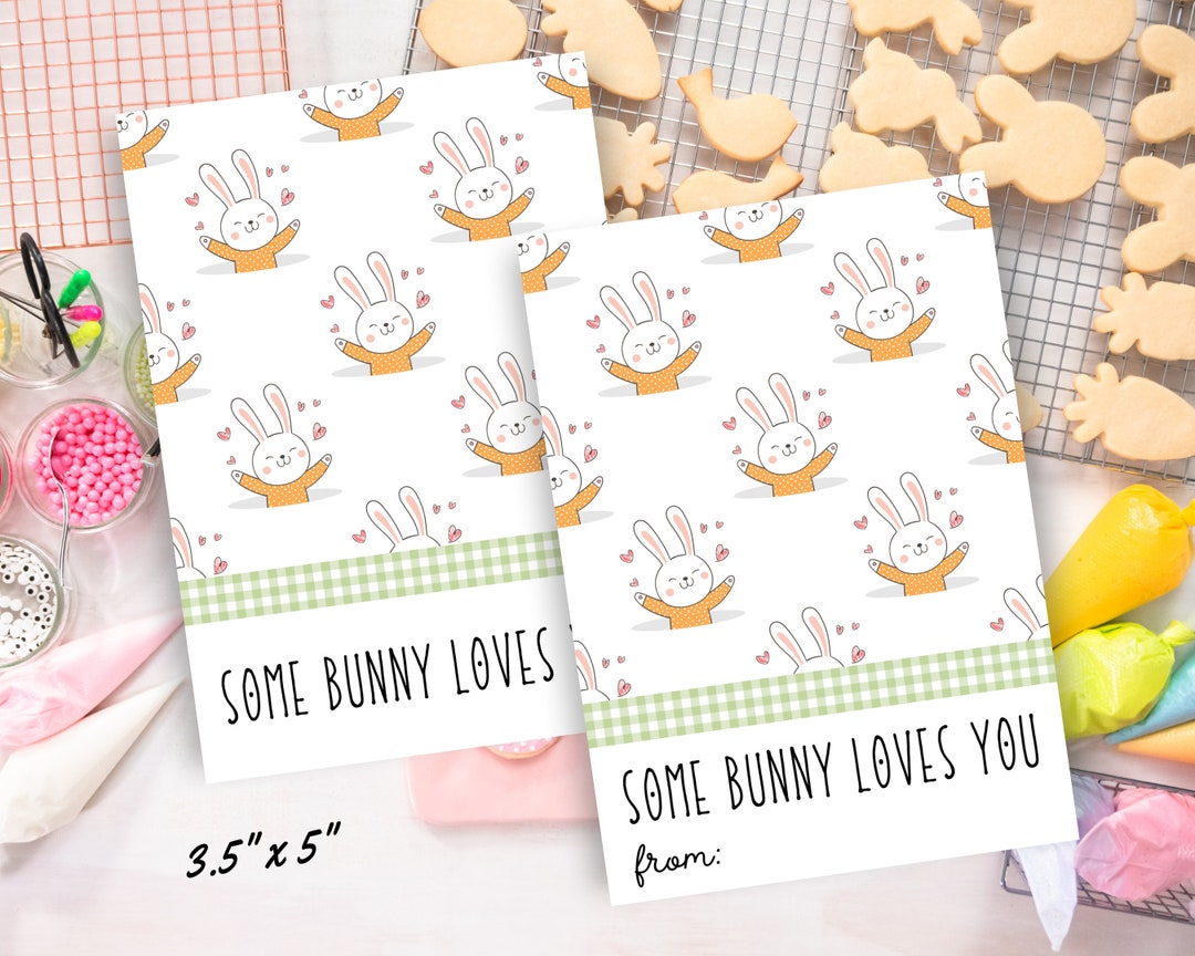 Printable Some Bunny Loves You Mini Cookie Card, Happy Easter Cookie ...