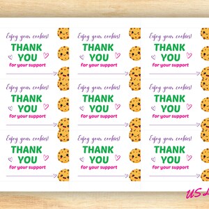 Printable Girl Scout Cookie Thank You Card, Thanks for Your Support ...