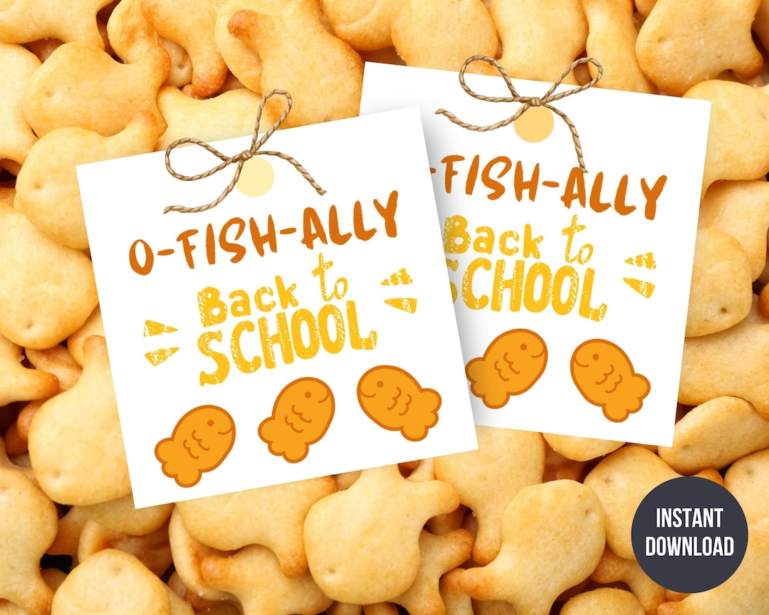 Printable O-fish-ally Back to School Cookie Tag - Etsy