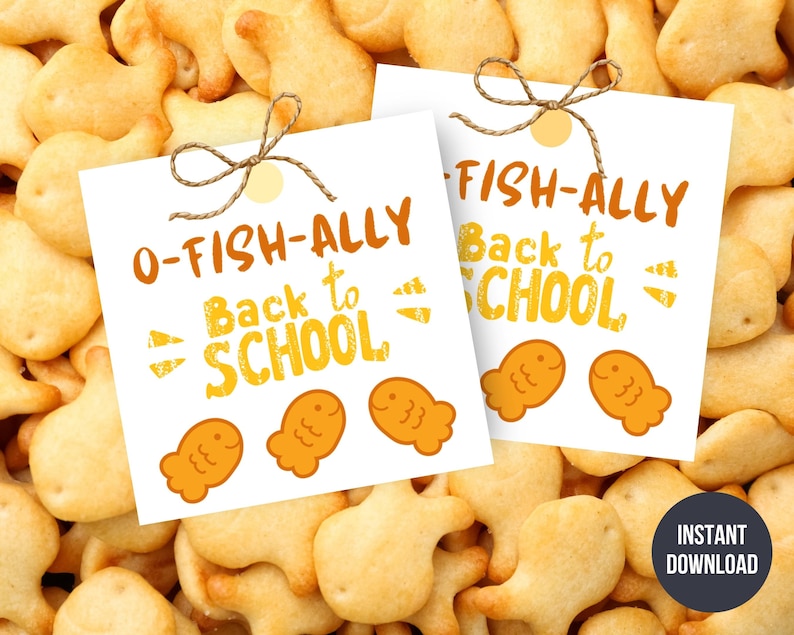 Printable O-fish-ally Back to School Cookie Tag - Etsy
