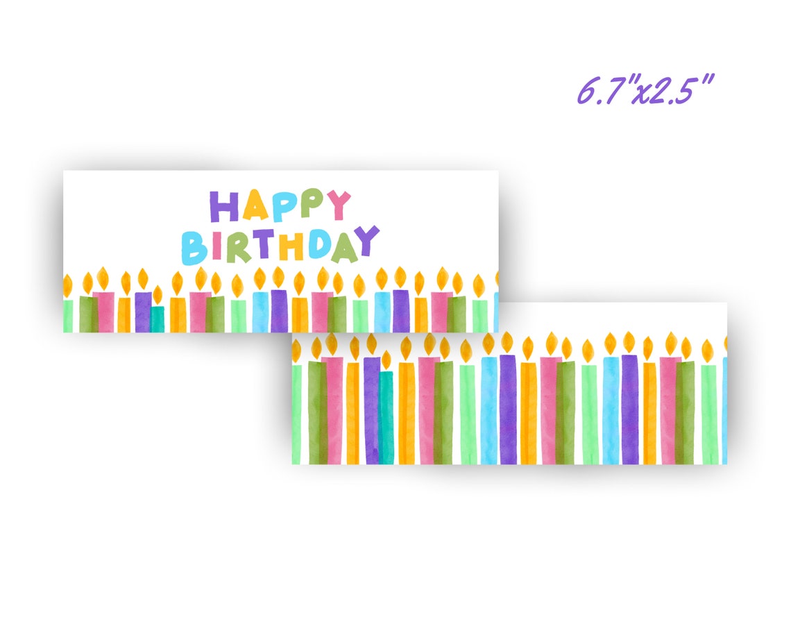 Printable Happy Birthday Treat Bag Toppers, Birthday Party Candle Candy ...