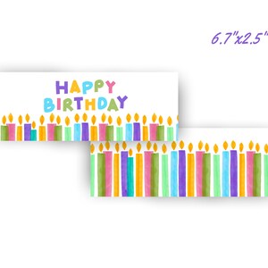 Printable Happy Birthday Treat Bag Toppers, Birthday Party Candle Candy ...