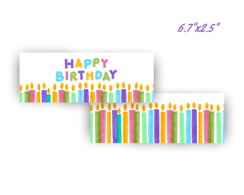 Printable Happy Birthday Treat Bag Toppers, Birthday Party Candle Candy ...