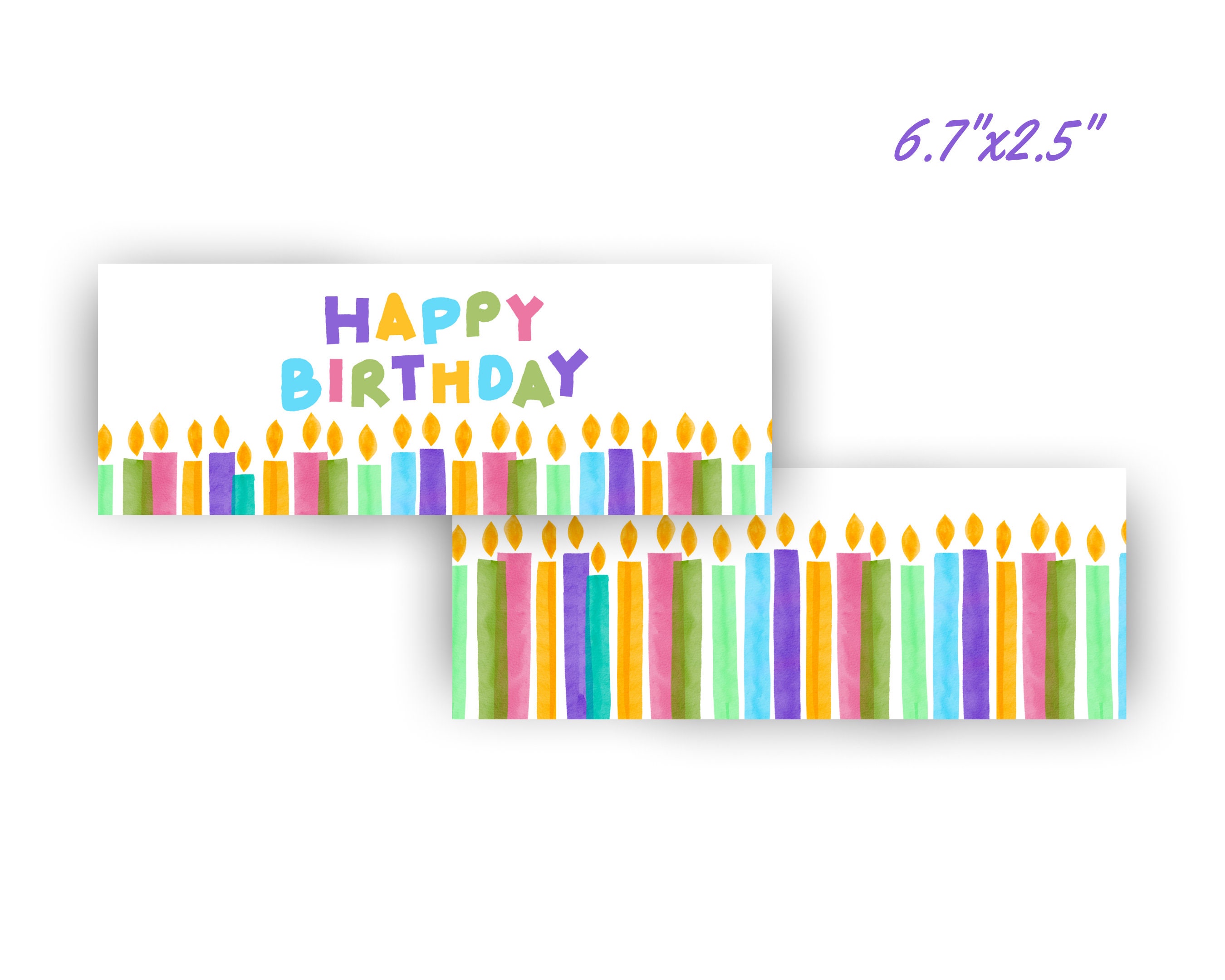 Printable Happy Birthday Treat Bag Toppers, Birthday Party Candle Candy ...