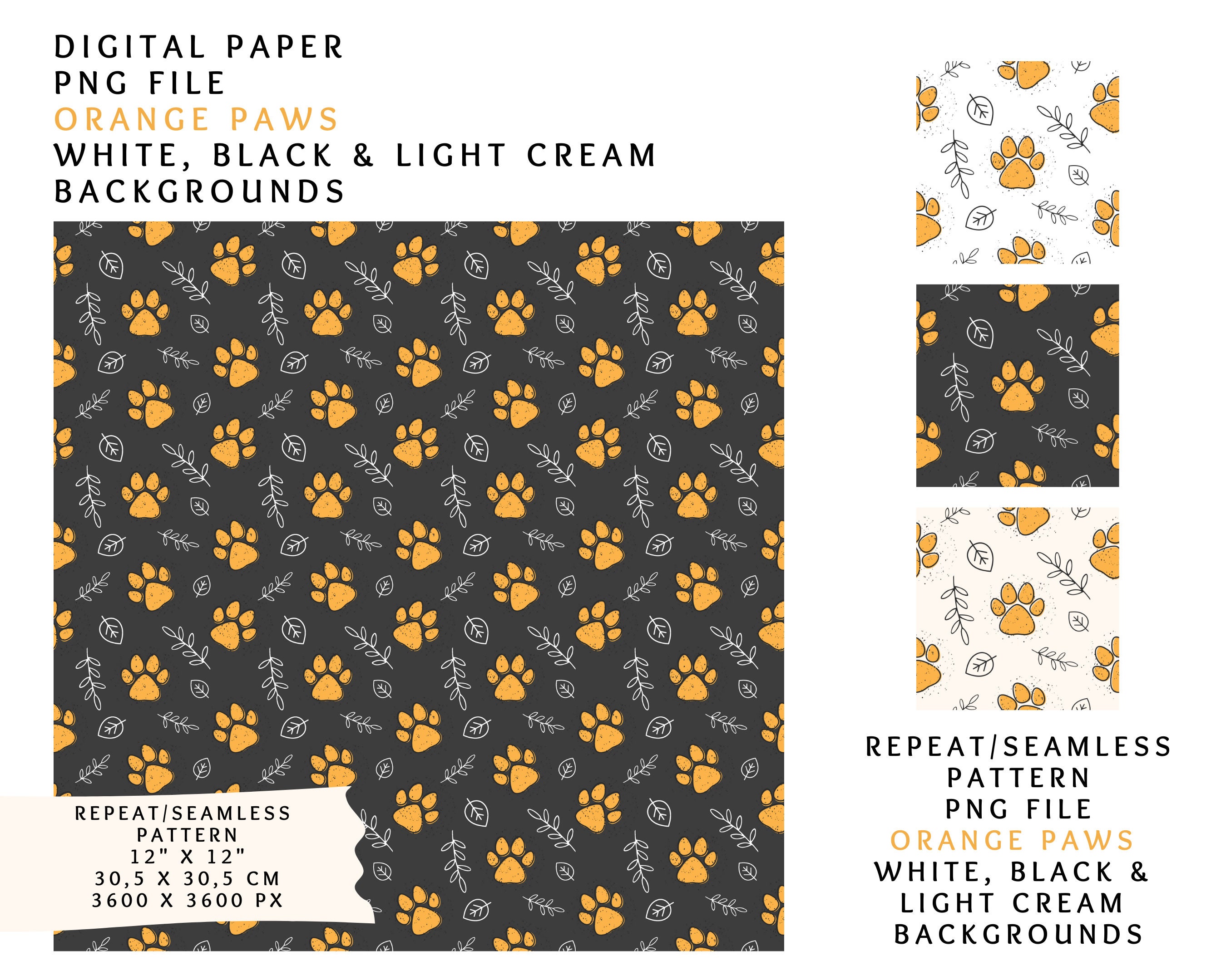 Seamless Colorful Paw Pattern, Paws Digital Paper, Paw Patterns, Animal ...