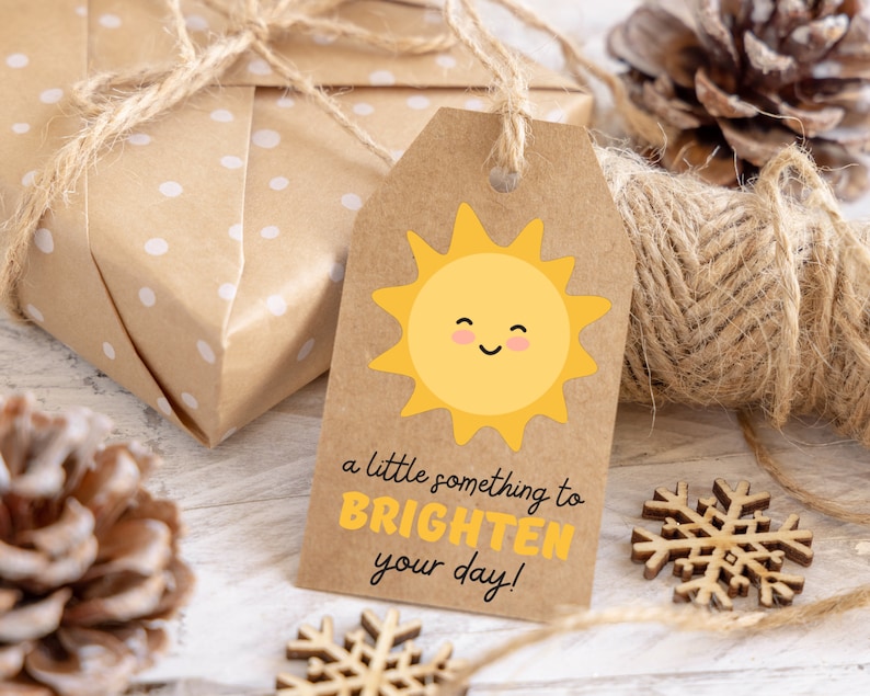 Printable A Little Something to Brighten Your Day Gift Tag, Sunshine ...