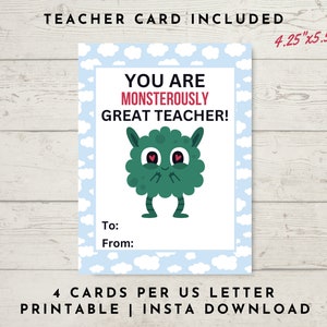 Kids Monster Valentines Day Cards, Happyster Valentines Day, Printable ...