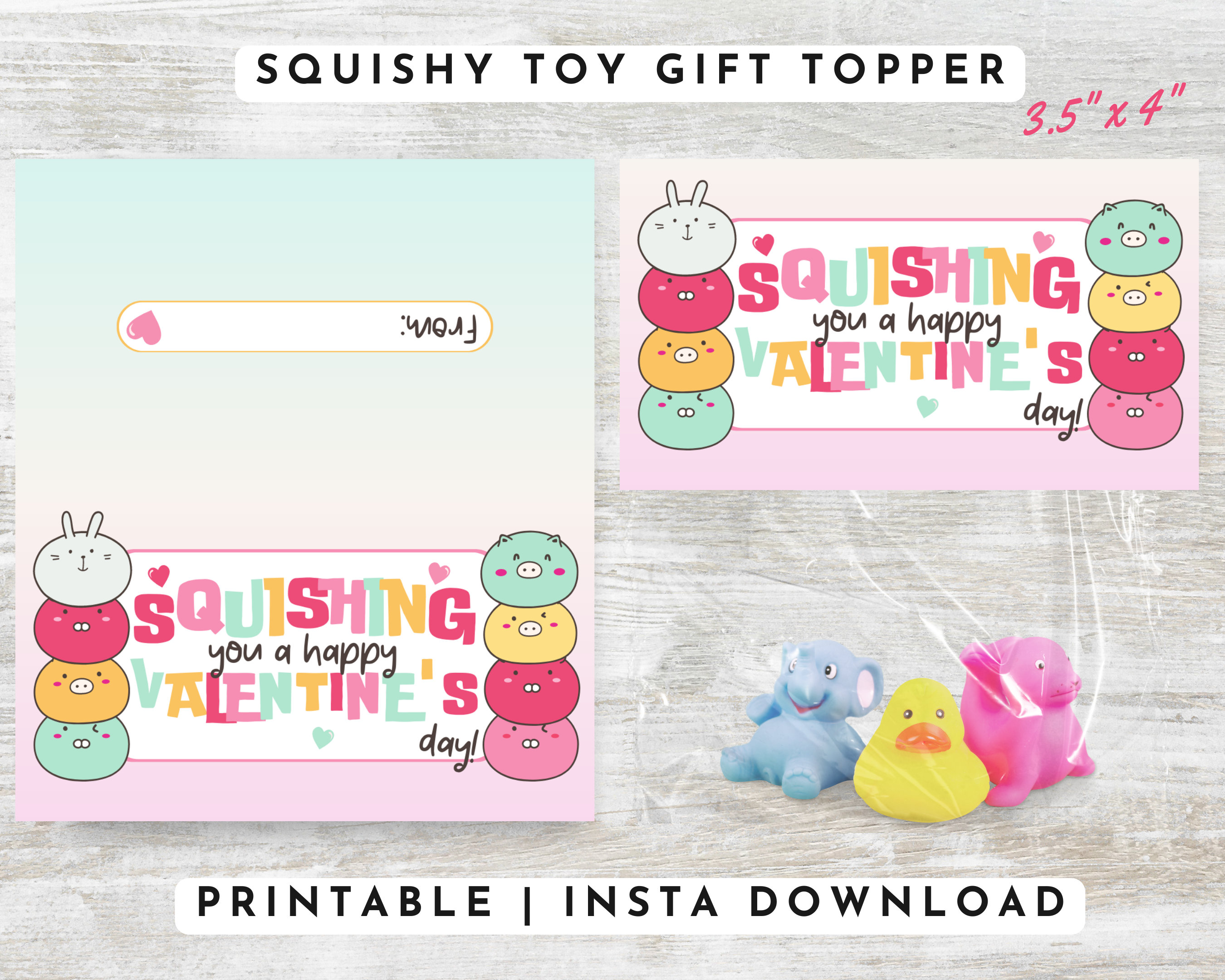 Printable Squishing You A Happy Valentine's Day Topper, Squishy ...