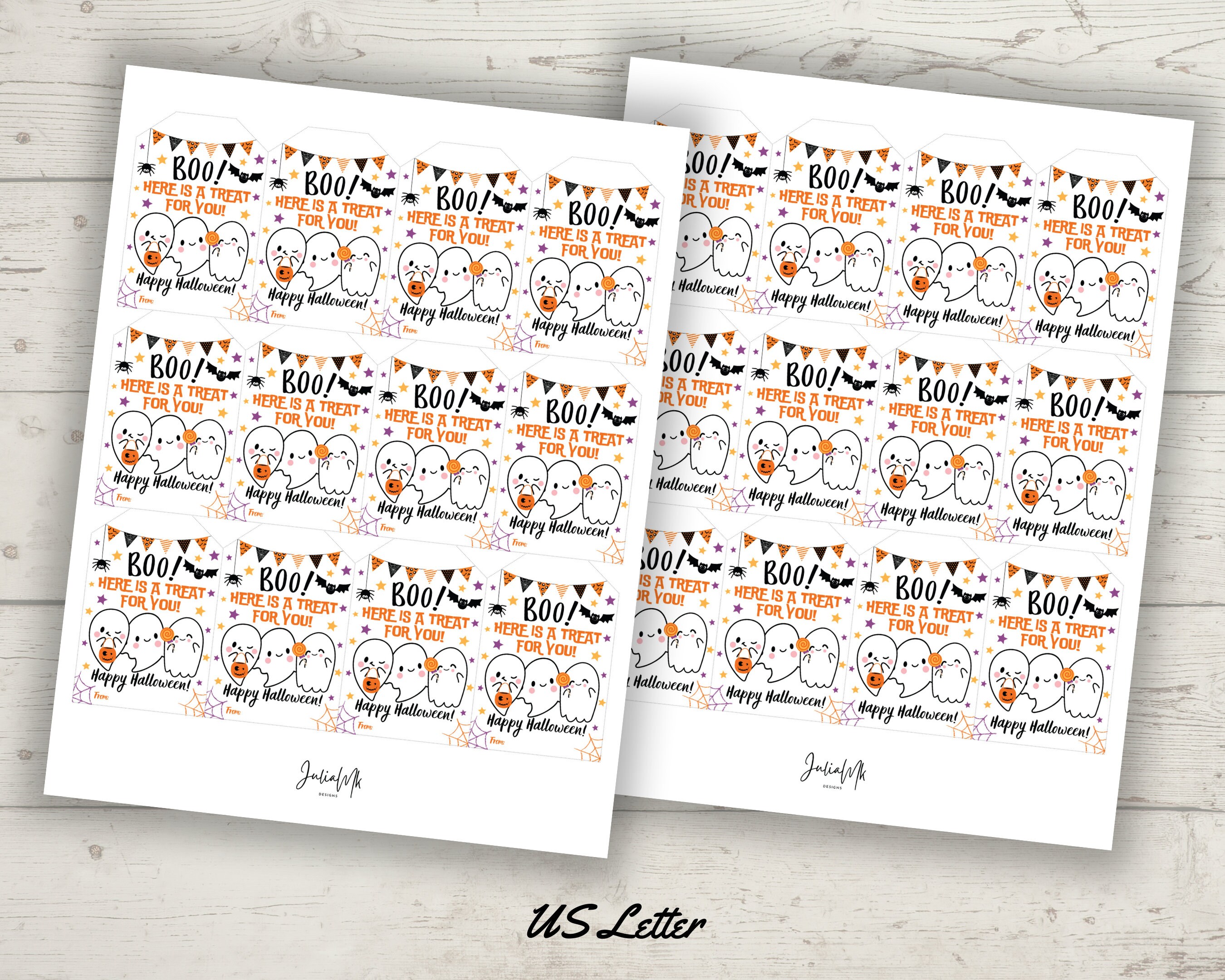 Printable Boo Here is a Treat for You Gift Tag, Happy Halloween Favor ...
