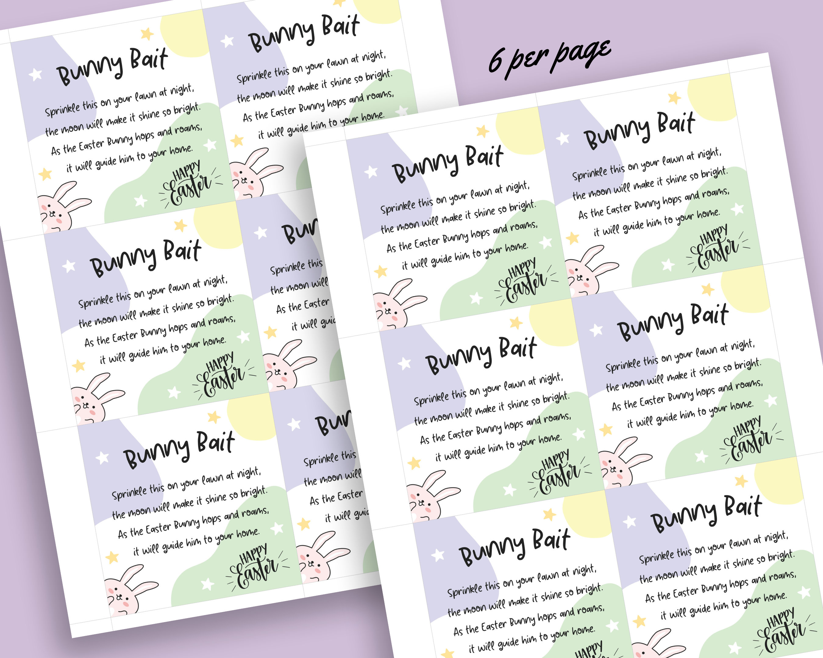 Printable Bunny Bait Instruction Tag, Bunny Bait Label, Happy Easter ...
