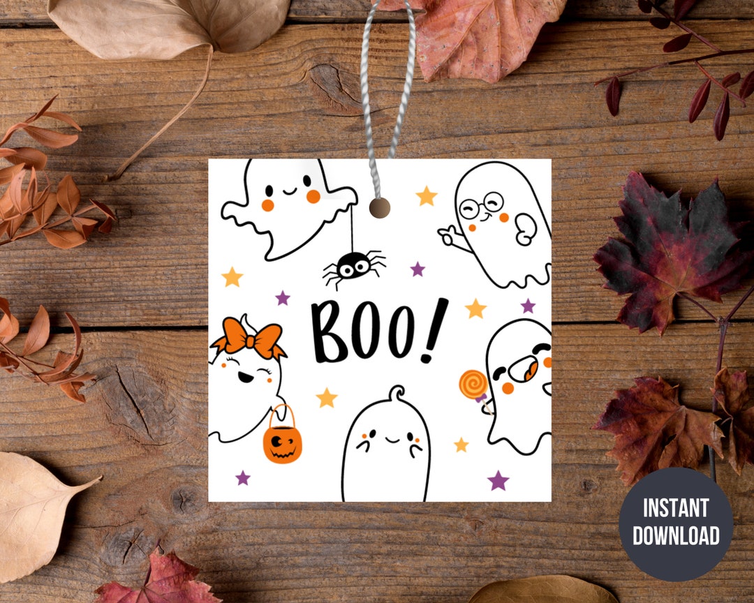 Printable Boo Gift Tag, Halloween Cookie Tag, Ghost Cookie Tag, Trick ...